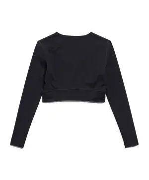 Balenciaga Activewear Long-sleeved Cropped Sports Bra - Black