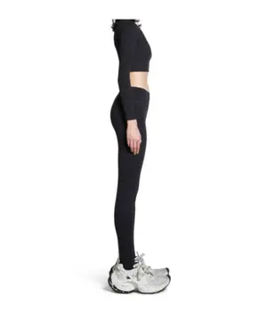 Balenciaga Activewear Long-sleeved Cropped Sports Bra - Black