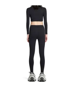 Balenciaga Activewear Long-sleeved Cropped Sports Bra - Black