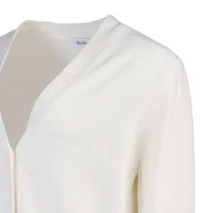 Max Mara V-neck Long-sleeved Cardigan With Embroidered Back Detail - No