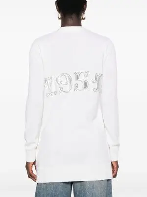 Max Mara V-neck Long-sleeved Cardigan With Embroidered Back Detail - No