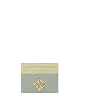 Fendi Card Holder With Logo Accent - Gray