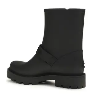 JIMMY CHOO Biker Rain Round Toe Buckled Boots