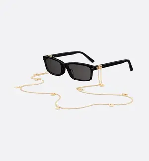 Dior Rectangular Sunglasses With Gold-finish Cd Hinge And Charms - Black