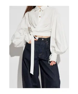 Zimmermann Rebellion Poplin Wrap Blouse - Ivory