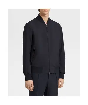 Zegna Zipped Elasticated Hem Bomber Jacket