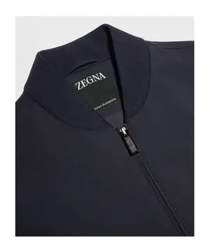 Zegna Zipped Elasticated Hem Bomber Jacket