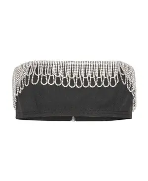 ROTATE BY BIRGER CHRISTENSEN Embellished Off-shoulder Bandeau Top