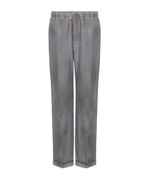 MAISON MARGIELA Wide-leg Trousers With Drawstring Waist - Grey