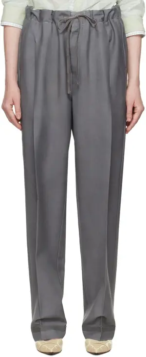MAISON MARGIELA Wide-leg Trousers With Drawstring Waist - Grey