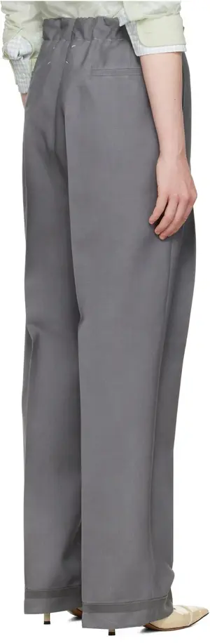 MAISON MARGIELA Wide-leg Trousers With Drawstring Waist - Grey