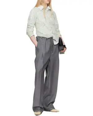 MAISON MARGIELA Wide-leg Trousers With Drawstring Waist - Grey