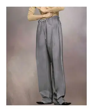 MAISON MARGIELA Wide-leg Trousers With Drawstring Waist - Grey