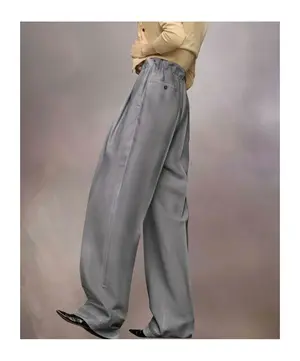 MAISON MARGIELA Wide-leg Trousers With Drawstring Waist - Grey