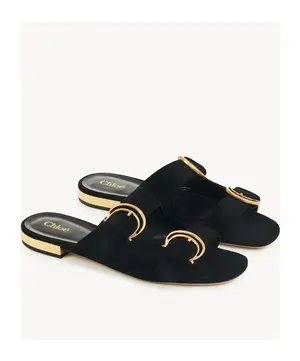 Chloé Aliz Double C Buckle Flat Sandals