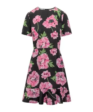 Stella McCartney Floral Print Short Sleeve Dress