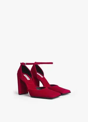 Alaïa Square-tomed High Heel Pumps With Adjustable Ankle Strap