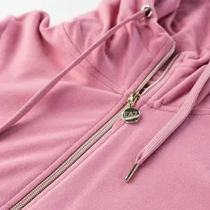 EA7 Logo Pattern Zip-up Hoodie