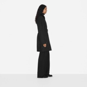 Burberry Belted Cotton Coat With Corduroy Collar