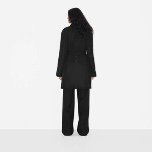 Burberry Belted Cotton Coat With Corduroy Collar