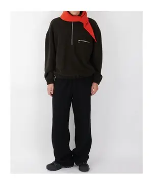 RIER Half-zip Fleece Sweatshirt With Zippered Pocket - Black
