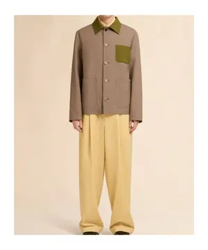 Marni Logo Patch Wool Workwear Jacket