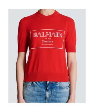 Balmain Logo Detailed Knitted Top