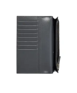 Gucci Grey Interior Gg Long Wallet - Black