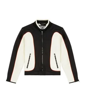 DIESEL® J-blink-a Piping Biker Jacket - White/black