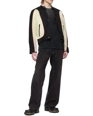 DIESEL® J-blink-a Piping Biker Jacket - White/black
