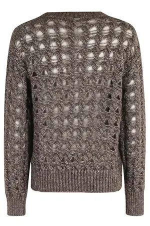 Herno Jumper Cut-out Knit Sweater - Gray