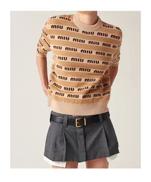 Miu Miu Short-sleeve Wool Sweater