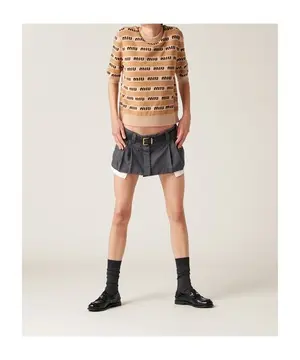 Miu Miu Short-sleeve Wool Sweater