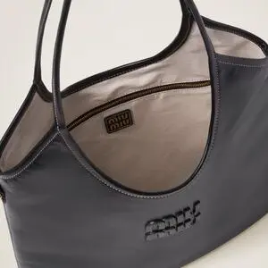 Miu Miu Ivy Logo-lettering Tote Bag - Black