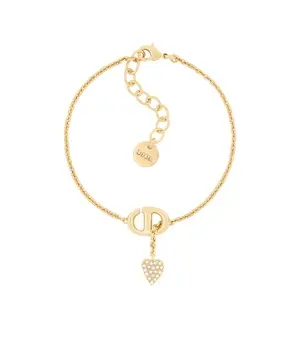 Dior Cd Heart Pendant Bracelet - Gold