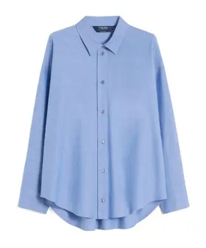 Max Mara Adele Cotton Oxford Shirt - Light Blue