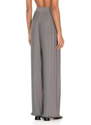 LANVIN Pleated Straight Leg Pants - Grey