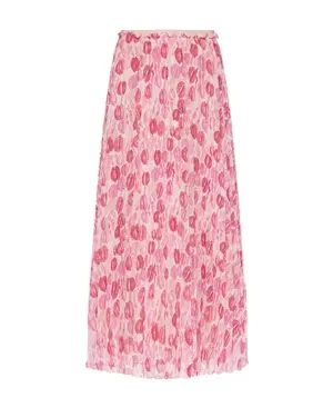 Red Valentino Printed Pleated Midi Skirt - No
