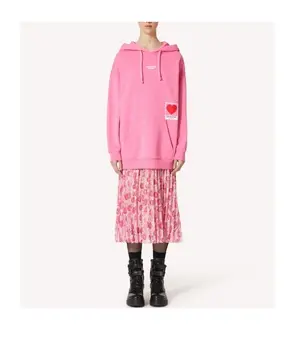 Red Valentino Printed Pleated Midi Skirt