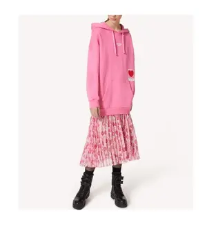Red Valentino Printed Pleated Midi Skirt