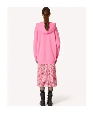 Red Valentino Printed Pleated Midi Skirt