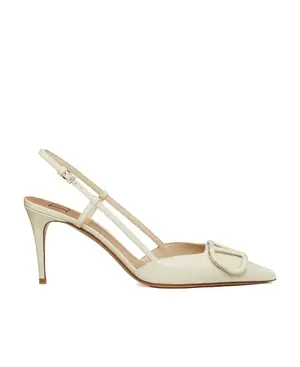Valentino Garavani Vlogo Signature Slingback Pumps - Light Ivory