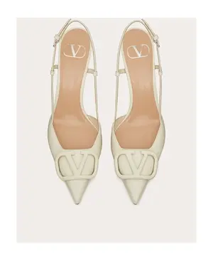 Valentino Garavani Vlogo Signature Slingback Pumps - Light Ivory