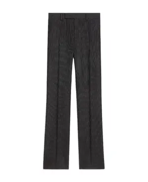 Celine Flared Cropped Pants In Striped Flannel