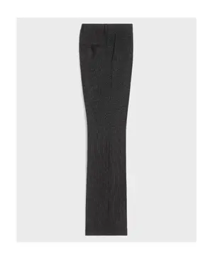 Celine Flared Cropped Pants In Striped Flannel