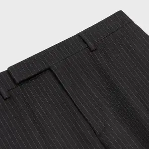Celine Flared Cropped Pants In Striped Flannel
