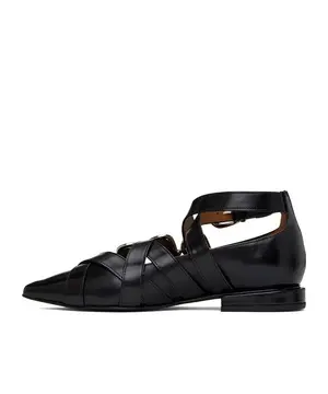 Toga Buckled Pointed Toe Loafers - Black