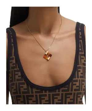 Fendi Chain Necklace With Forever Pendant