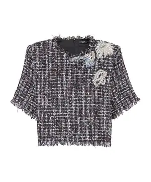 Balmain Appliqué Tweed T-shirt