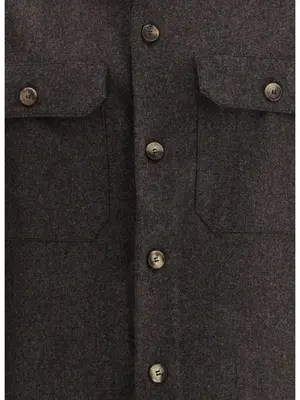 Brunello Cucinelli Flap Pocket Long-sleeved Shirt
